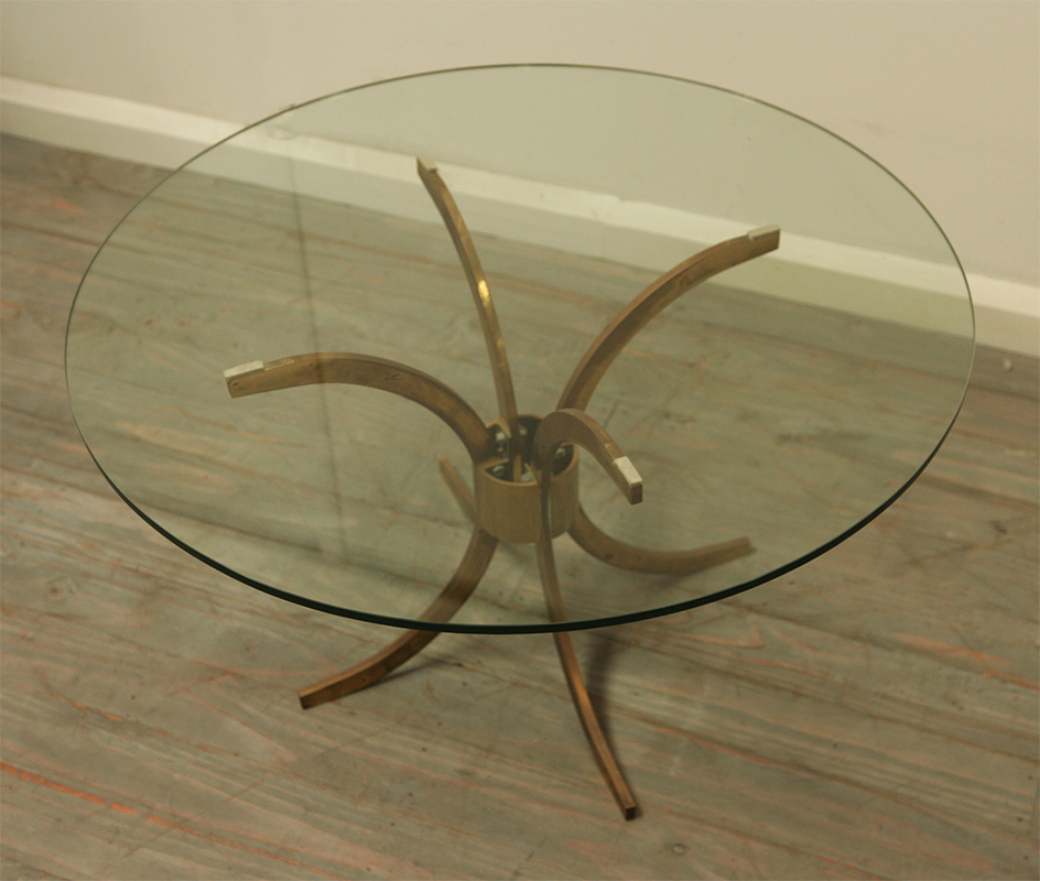 Elegant Round Brass Low Table | Haunt - Antiques for the Modern Interior