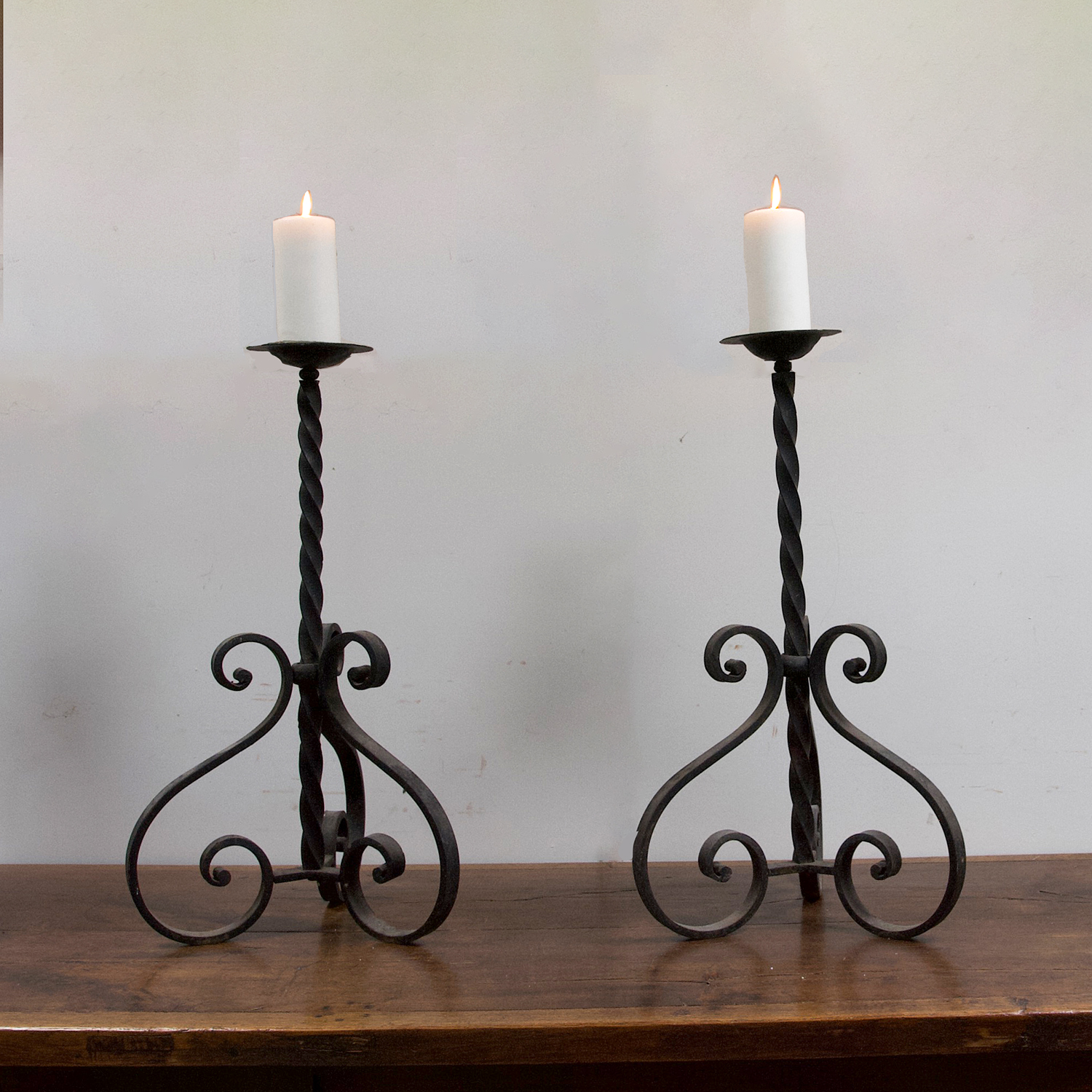 Large, French, Wrought Iron Candlesticks | Haunt - Antiques for the ...